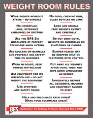 Weightroom Rules Poster – Weight Room Equipment | Bigger Faster Stronger